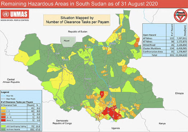 UNMAS South Sudan - Monthly Contamination Map | UNMAS